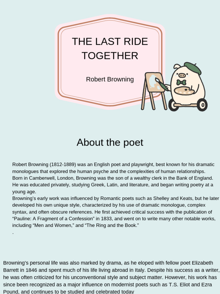 The Last Ride Together by Robert Browning | PDF | Id | Robert Browning