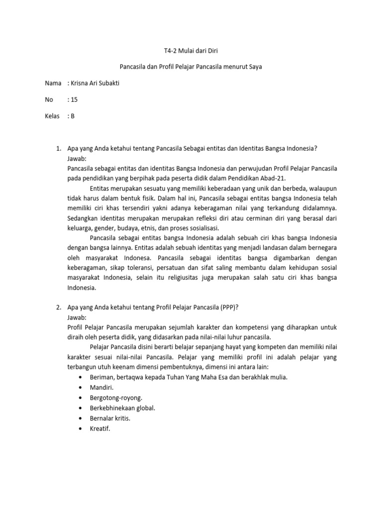 T4-2 Mulai Dari Diri Krisna Ari Subakti | PDF