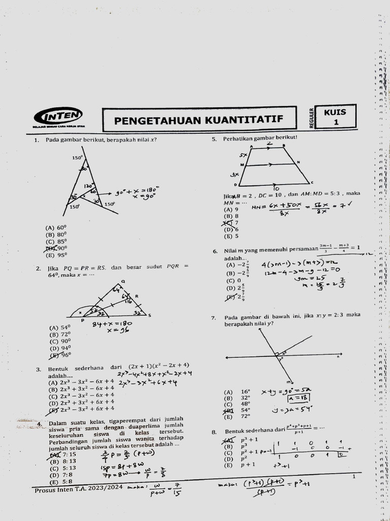 Kunci Kuis PK.1 | PDF