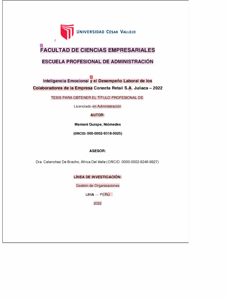 Inteligencia Emocional y El Desempeño Laboral de Los Colaboradores de ...