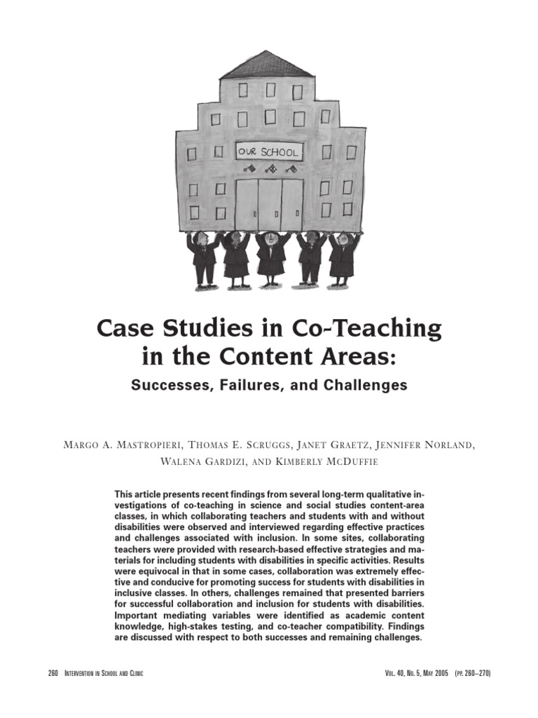 Co-Teaching Case Studies: Successes & Challenges | PDF | Teachers ...