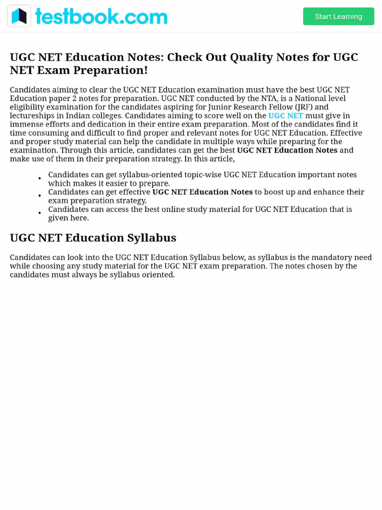 UGC NET Education Notes - Check Out Quality Notes For UGC NET Exam ...