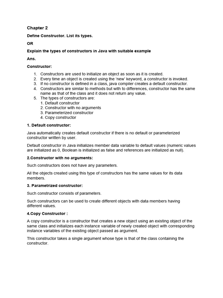 Chapter 2 1 Pdf Programming Constructor Object Oriented Programming 
