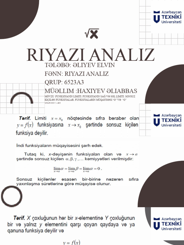 Riyazi Analiz | PDF