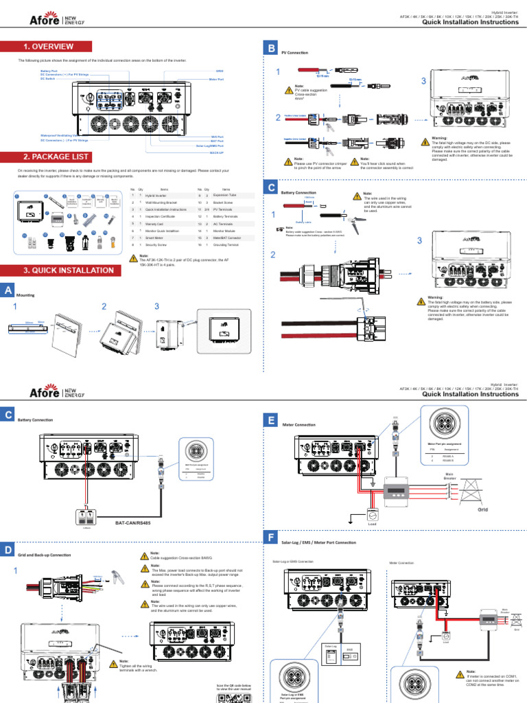 Fast Installation Guide For Afore Three Phase Hybrid Inverters 3-30kW ...