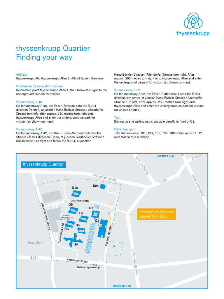 Thyssenkrupp-AG Location-Map Essen Headquarters | PDF | Companies