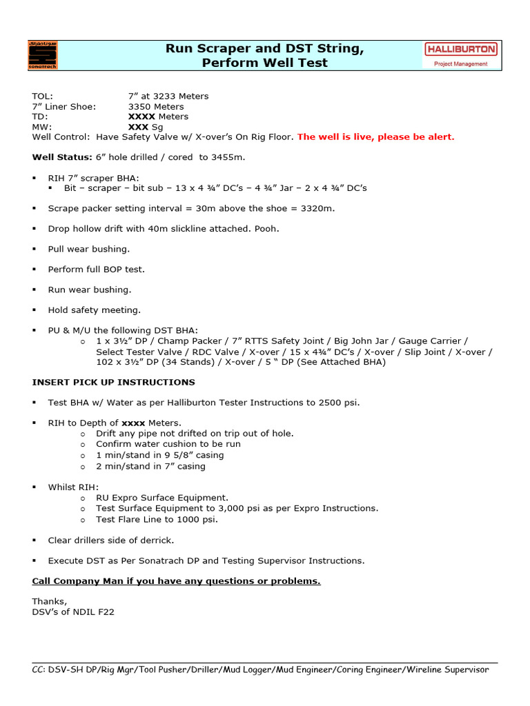 Vertical DST TD and Logging OMJZ 652 | PDF | Pump