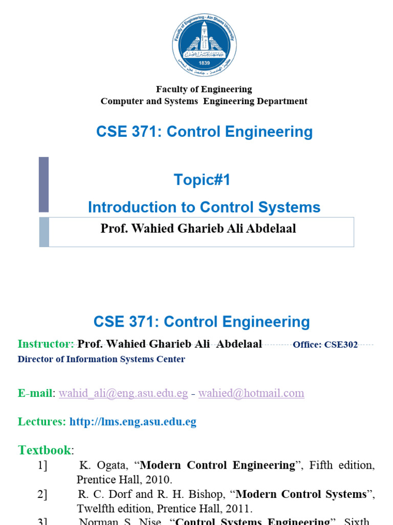 Topic#1 Introduction to Control Systems | PDF | Control Theory ... Topic#1 Introduction to Control Systems | PDF | Control Theory ...
