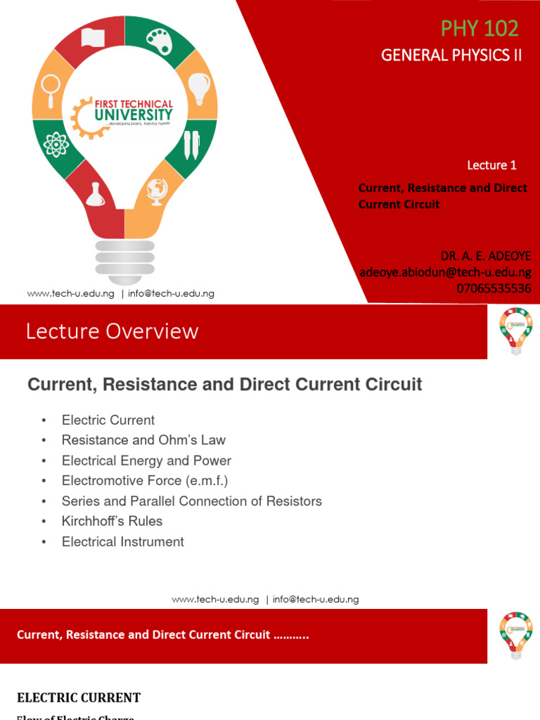Phy 102 Lecture 1-2-1 | PDF | Electrical Resistance And Conductance | Series And Parallel Circuits