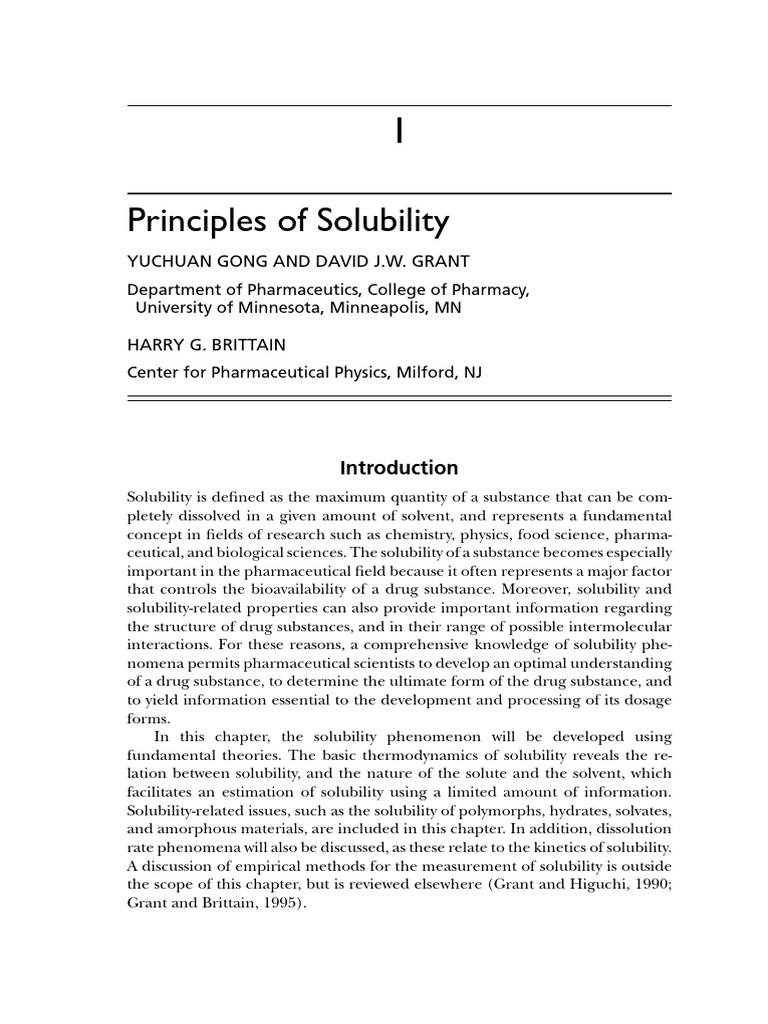 Definition of Solubility | PDF | Solubility | Molar Concentration