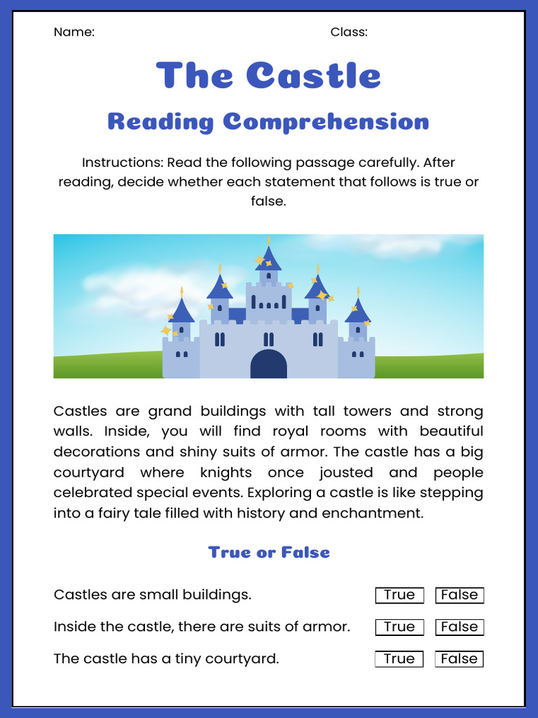 The Castle Reading Comprehension English Worksheet | PDF | Art | History