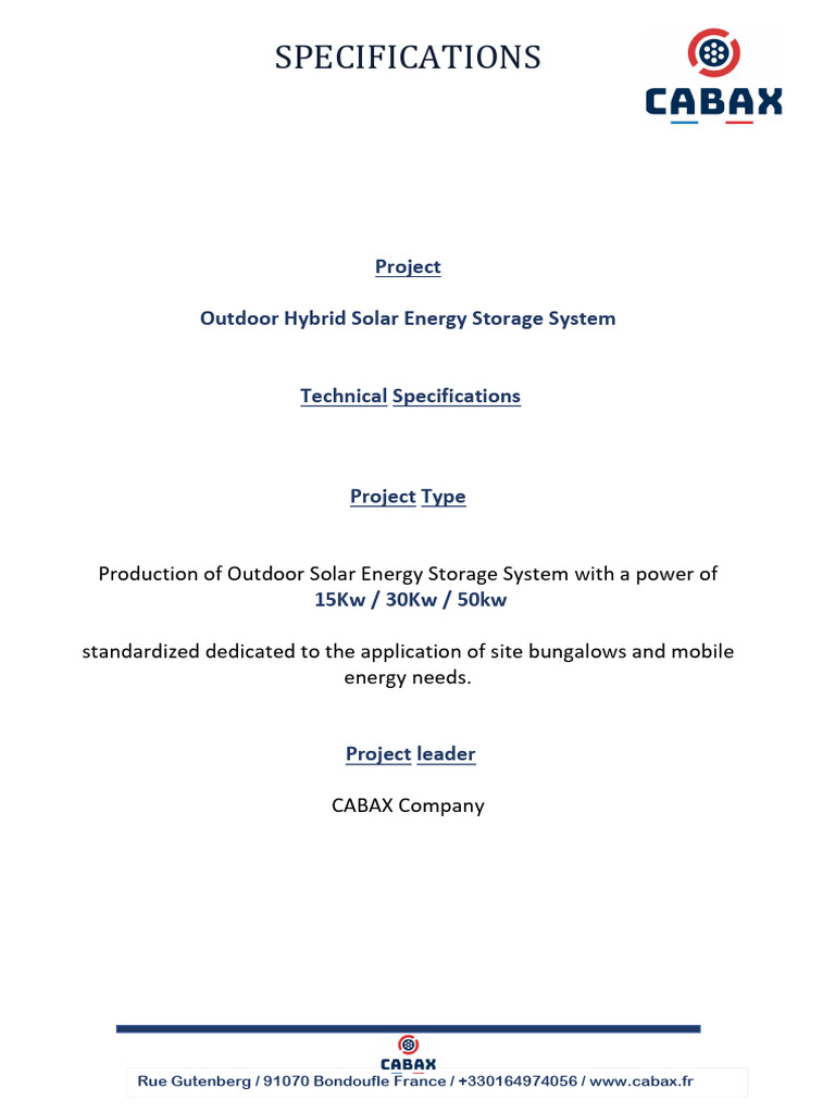 Solar Sys Specification | PDF | Power Inverter | Photovoltaics