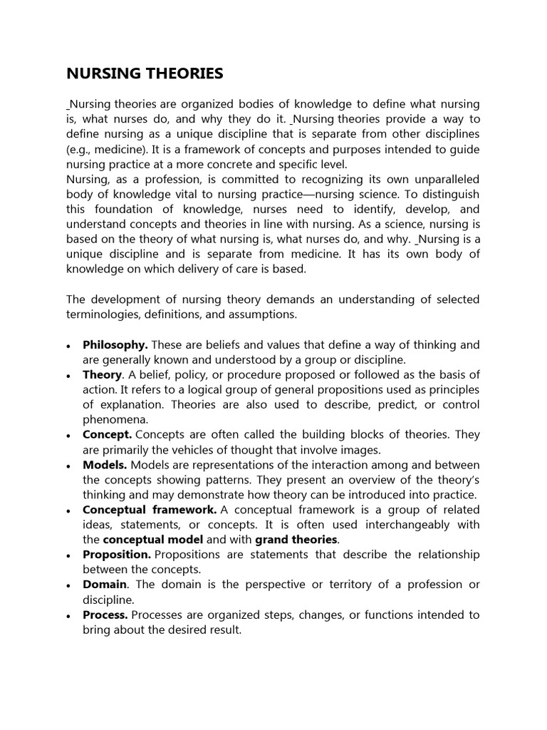 What Are Nursing Theories | PDF | Theory | Nursing