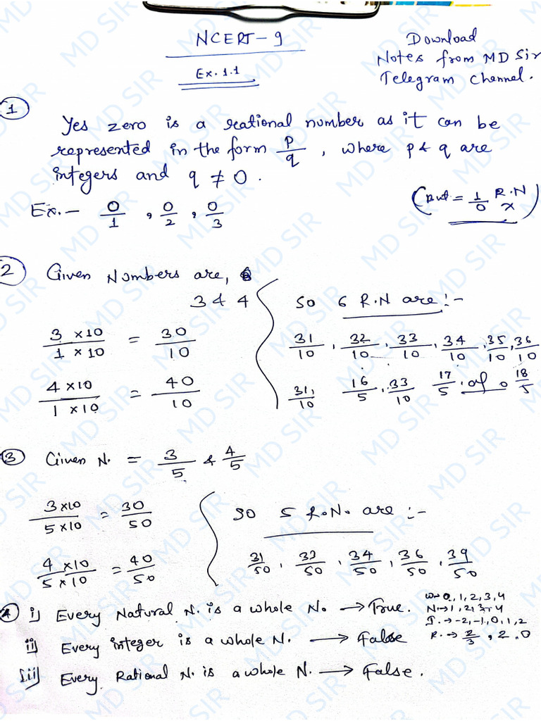 Class 9 New Ncert - Chapter 1 Notes by Md Sir-Copy | PDF