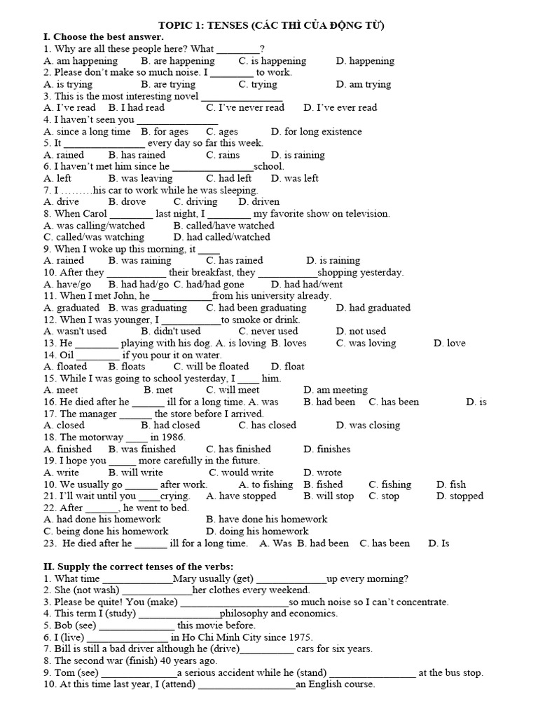BT Lesson 1. Tenses | PDF