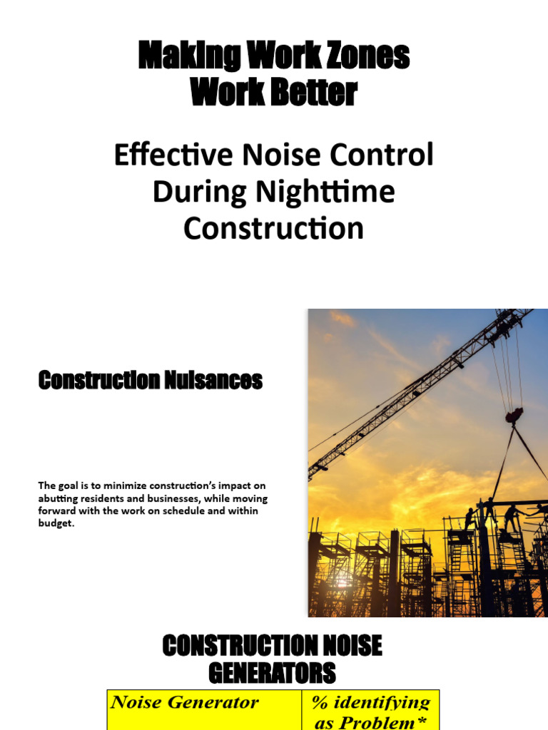 Making Work Zones Work Better | PDF | Window | Noise