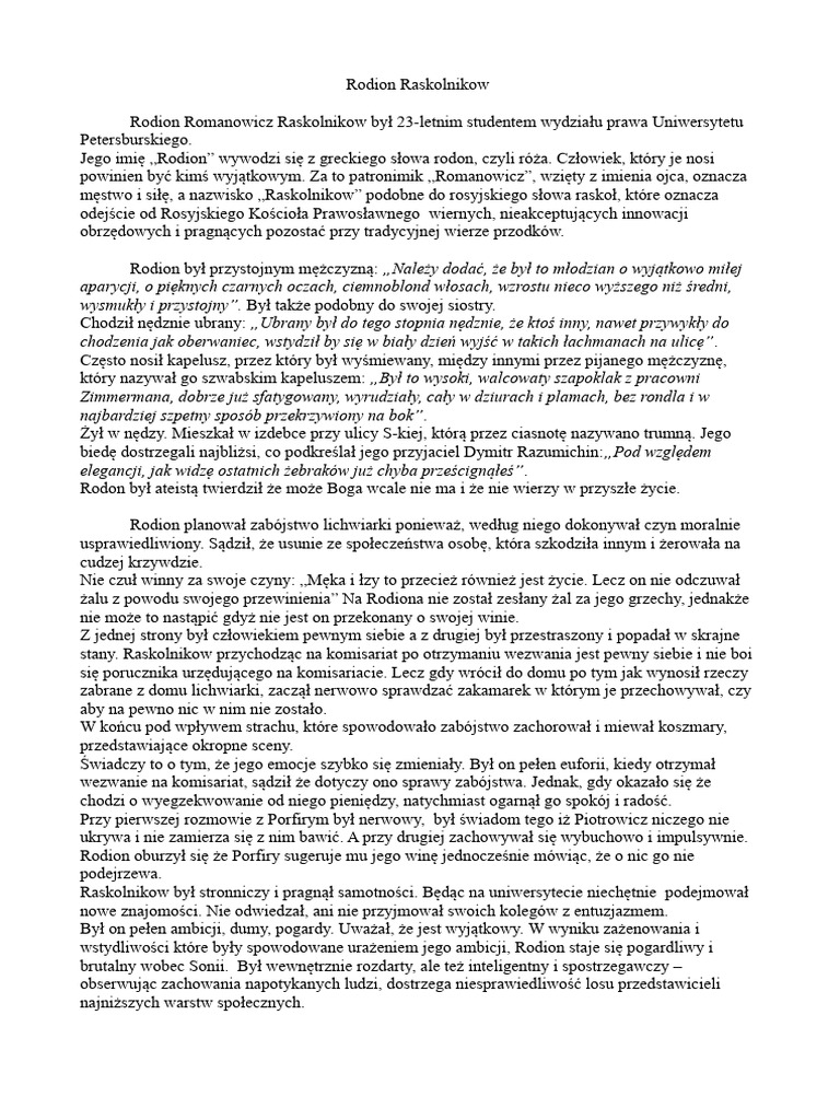 Rodion Raskolnikow | PDF