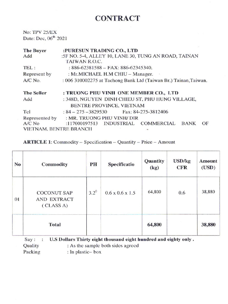 1 Contract 25 Puresun | PDF
