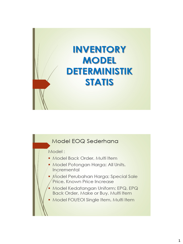 Model Deterministik Statis | PDF
