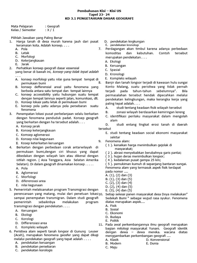Pembahasan Kisi Geo | PDF | Sains & Matematika | Sejarah
