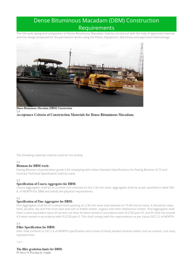 DBM Construction Materials | PDF | Road Surface | Construction Aggregate DBM Construction Materials | PDF | Road Surface | Construction Aggregate