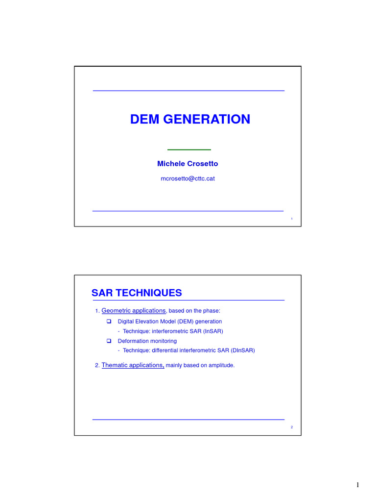 2 DEM Generation | PDF | Interferometry | Telecommunications Engineering