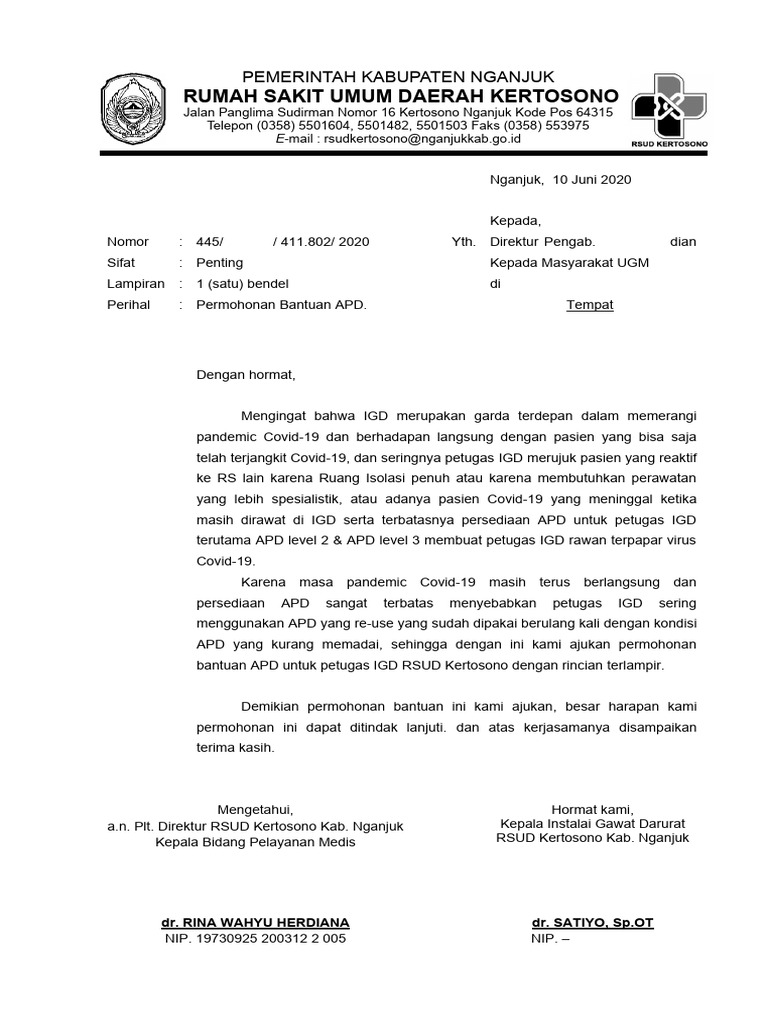 Surat Permintaan APD | PDF