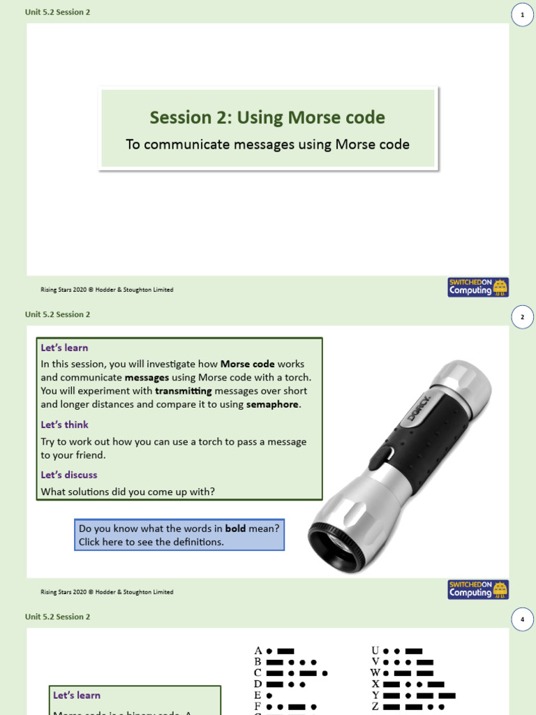 Y5 Computing PP Morse Code Home Learning | PDF | Code | Information And Communications Technology
