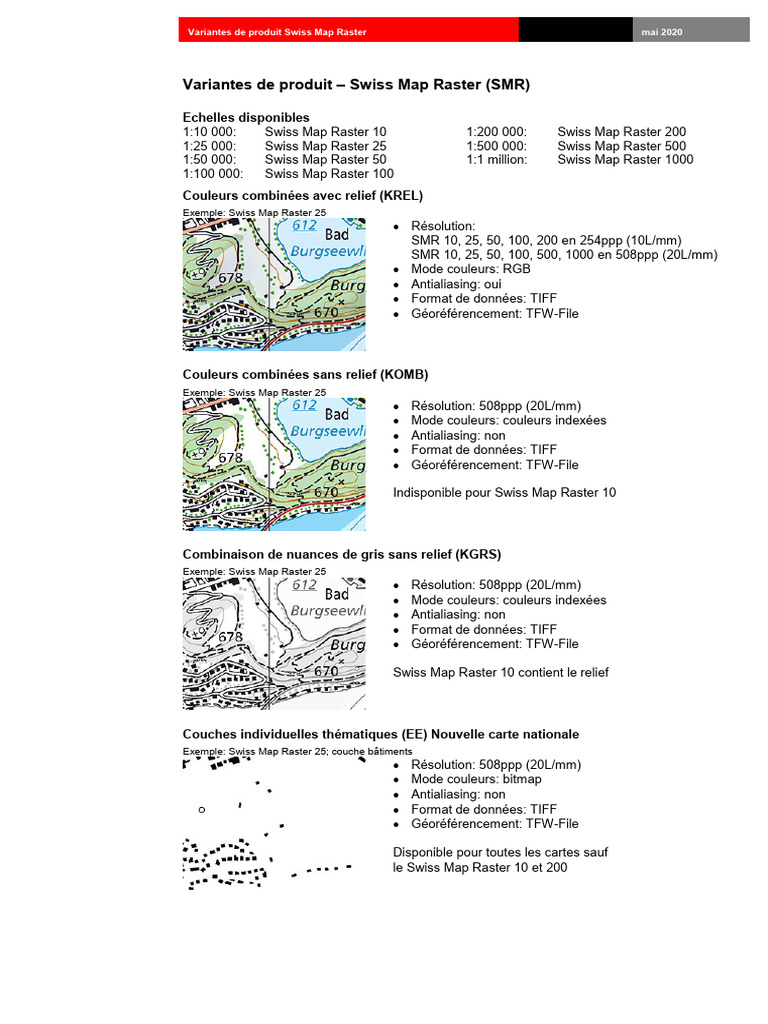 Variantes de Swiss Map Raster 10 | PDF | Traitement d'image | Graphisme