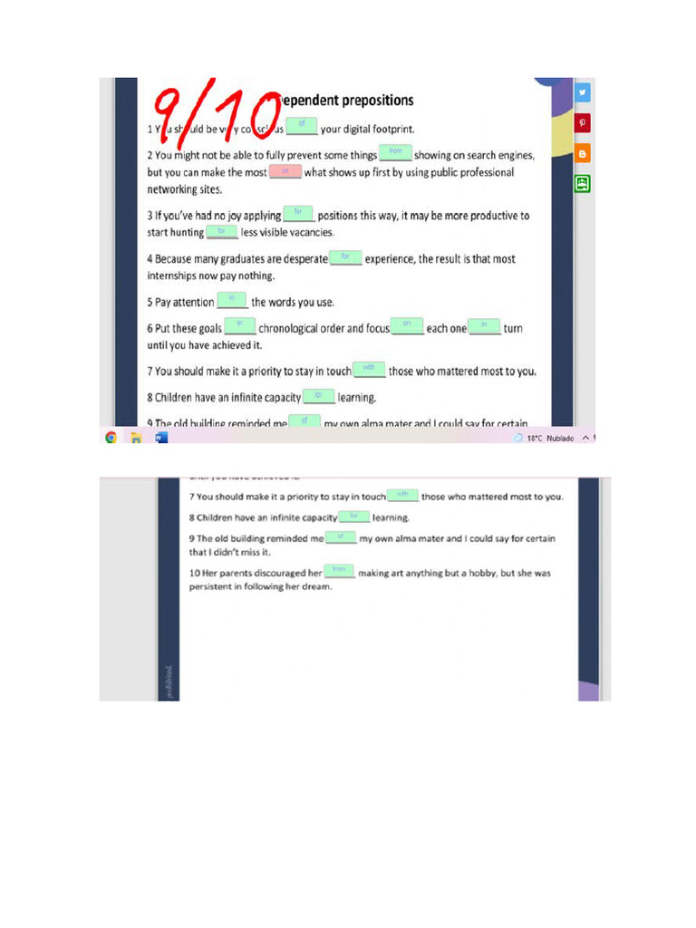 W03 - PE2 - Homework - Dependent Prepositions 2 | PDF