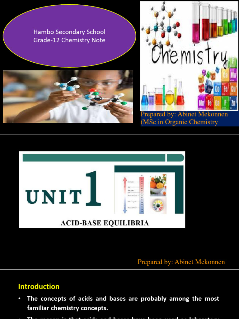 Grade 12 Chemistry Unit 1-5 | PDF | Acid | Ph
