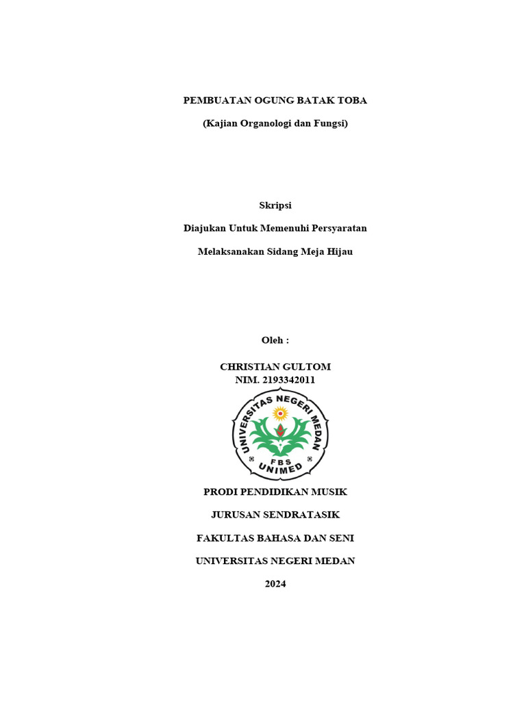 Pembuatan Alat Musik Ogung Batak Toba | PDF