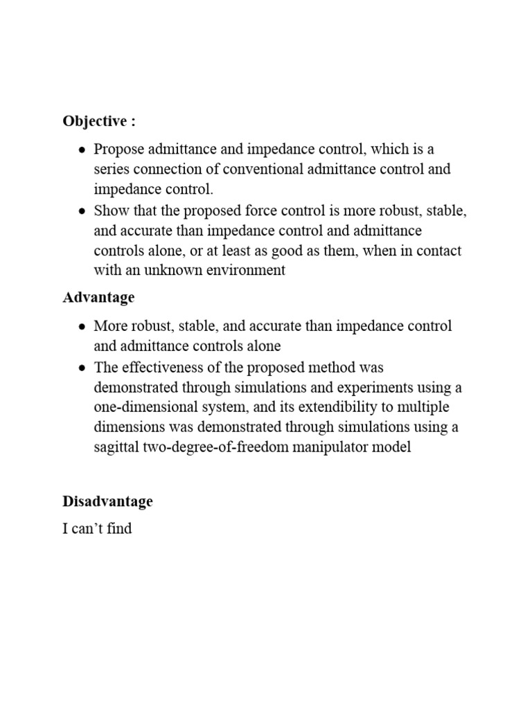 Series Admittance–Impedance Controller | PDF Series Admittance–Impedance Controller | PDF