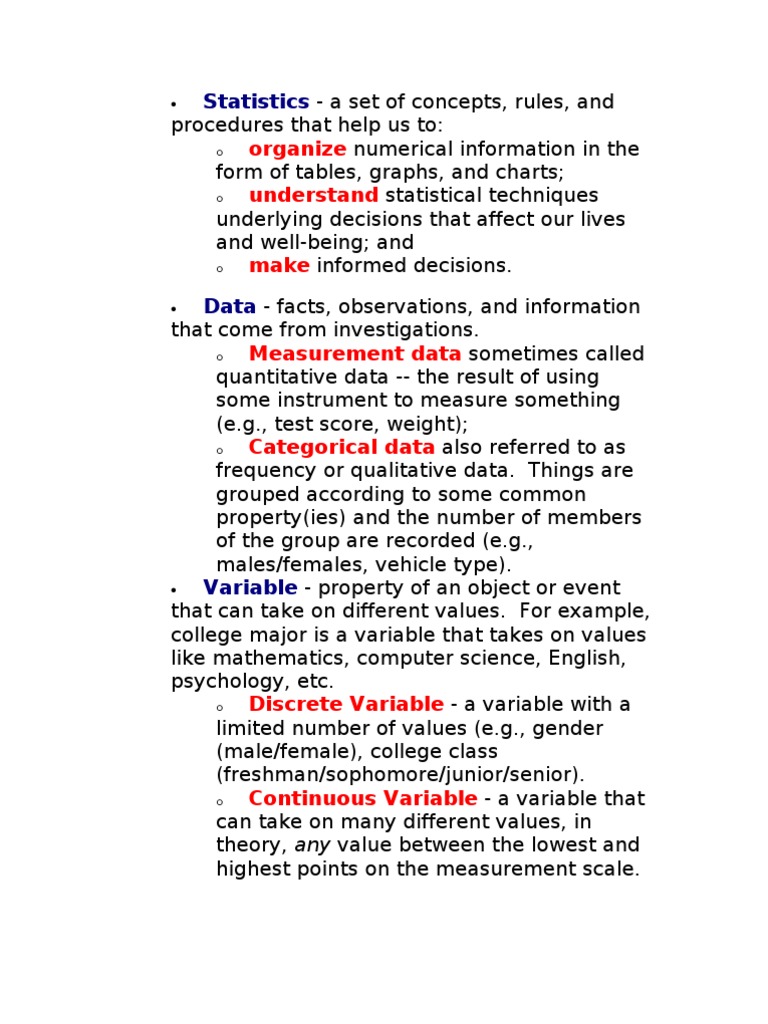 Statistics: Organize Understand | PDF | Median | Mean