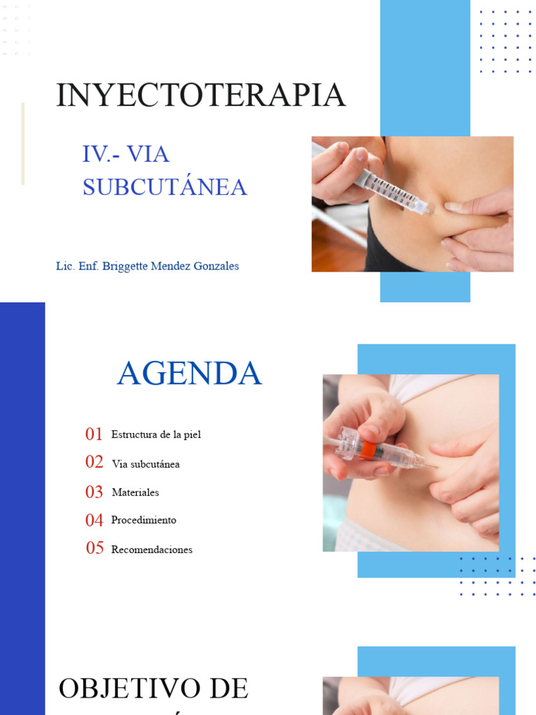 Iv - Inyectoterapia Subcutanea | PDF | Inyección (medicina) | Medicamentos con receta