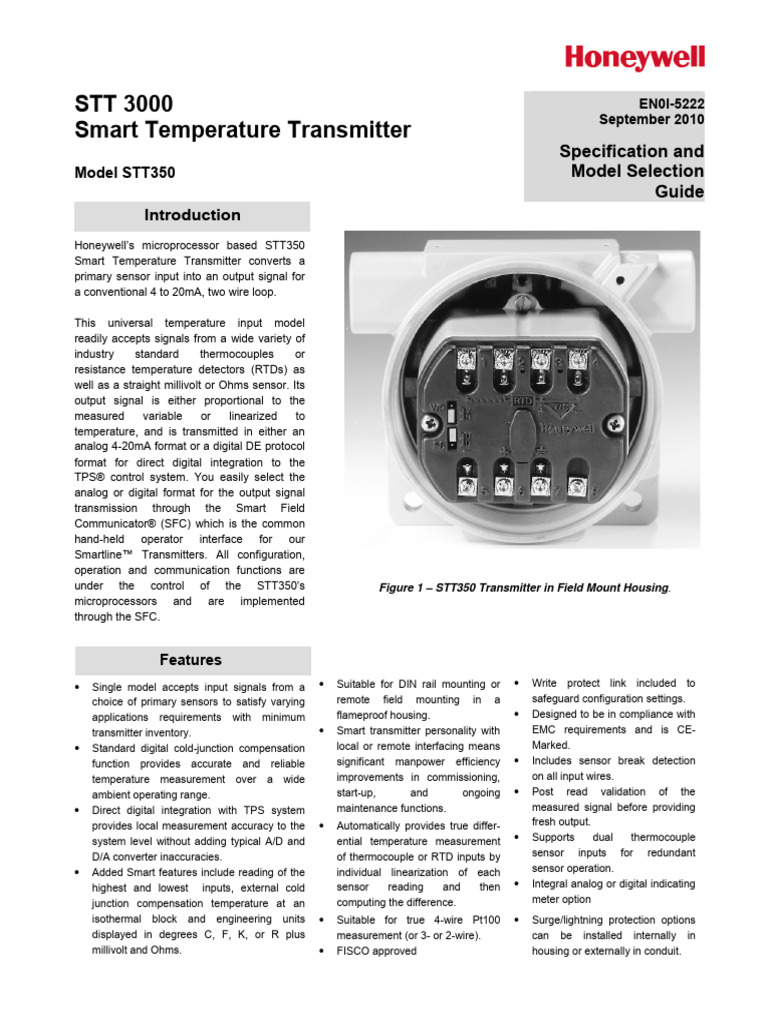 STT350 Transmitter Puck1 | PDF | Thermocouple | Sensor