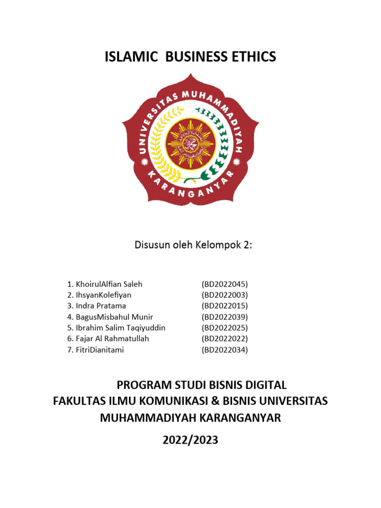 Islamic Business Ethics Fiks | PDF