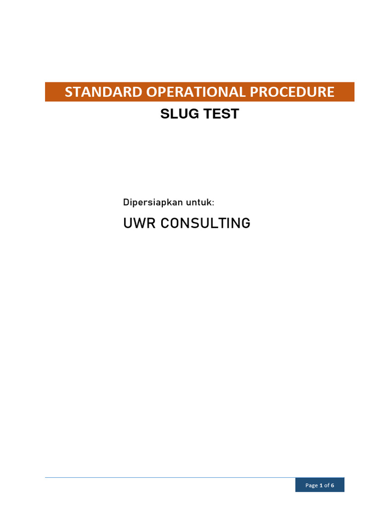 Sop Slug Test | PDF