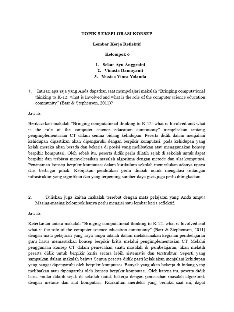 Topik 5 Eksplorasi Konsep CT | PDF