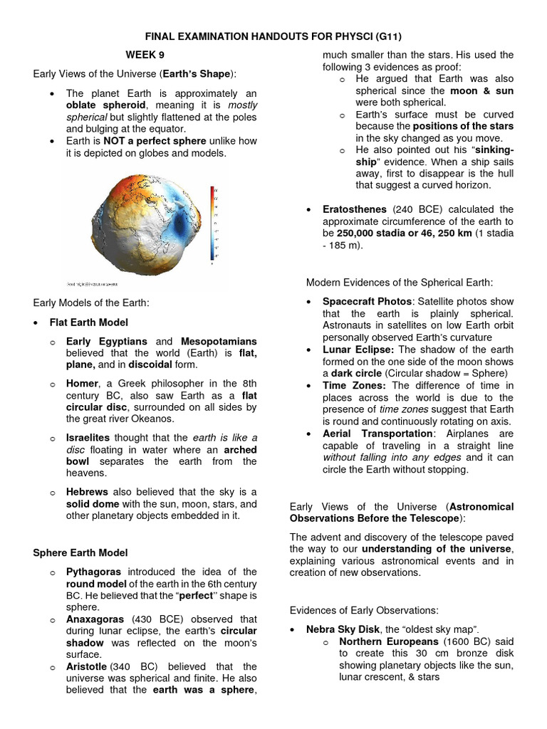 Final Examination Handouts For Physci | PDF | Reflection (Physics) | Force