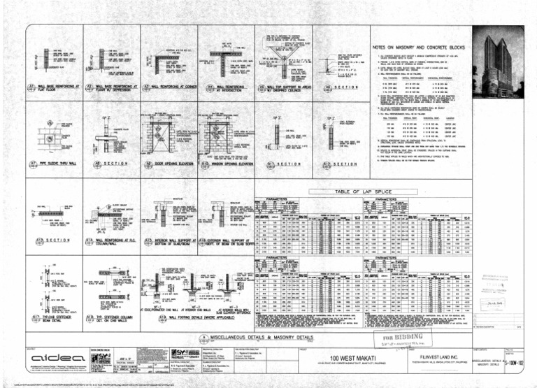 S-100W-102 Miscellaneous Details & Masonry Details | PDF