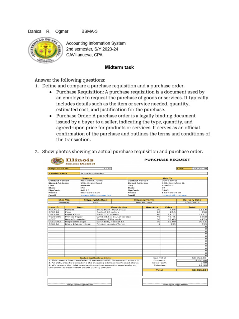 AIS 2024 Midterm Task March21 | PDF | Accounts Payable | Payments