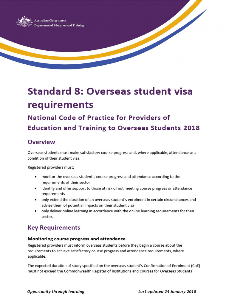 Overseas International Student Req - Standard 8 | PDF | Business