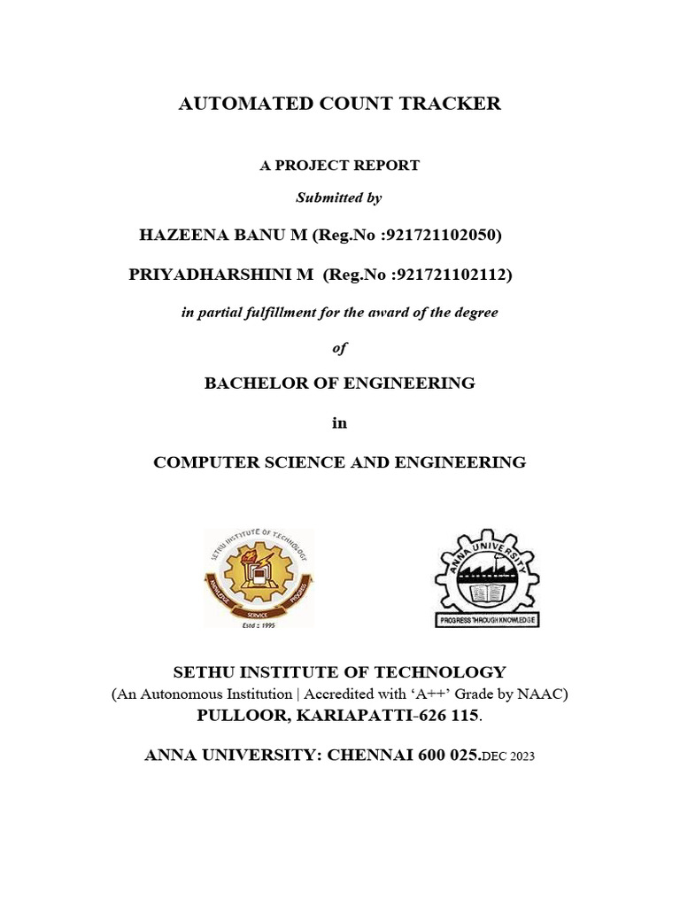 Automated Count Tracker Report Pdf Internet Of Things Computer