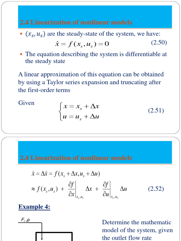 Process Control Chapter 2 Continued Pdf Nonlinear System