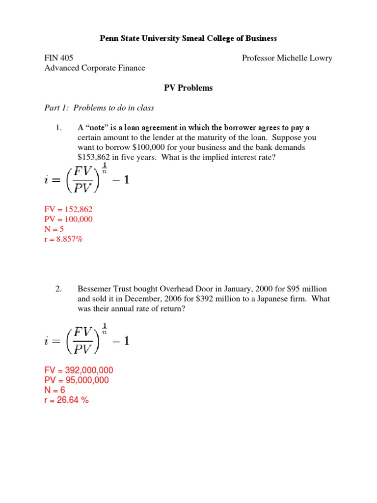 PV Problems | PDF