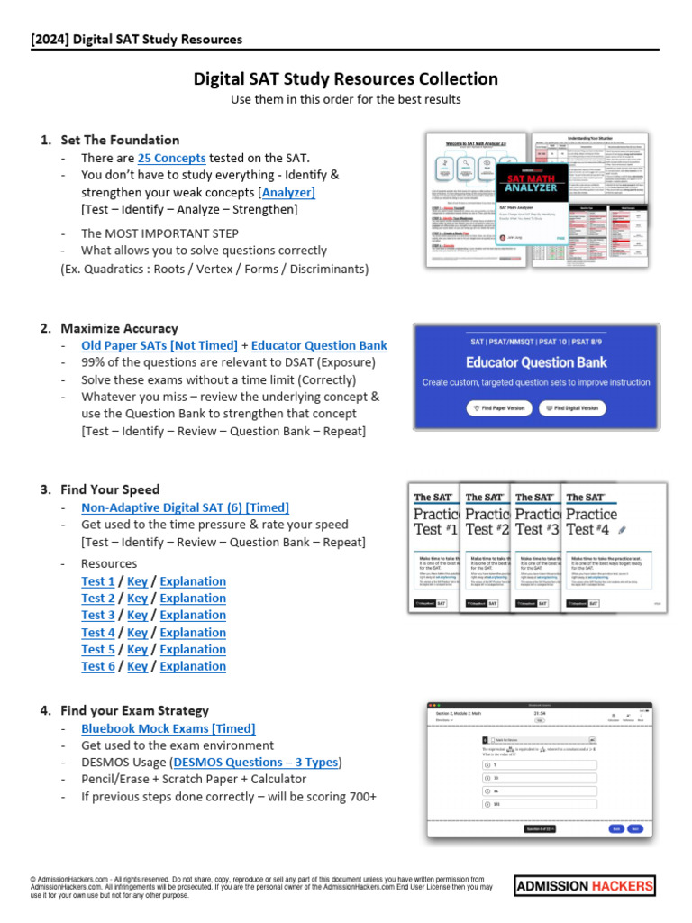 Digital SAT Study Resources Guide | PDF