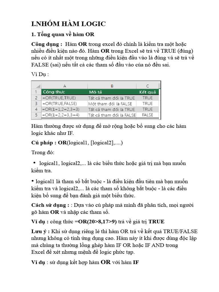 Hàm Logic | PDF