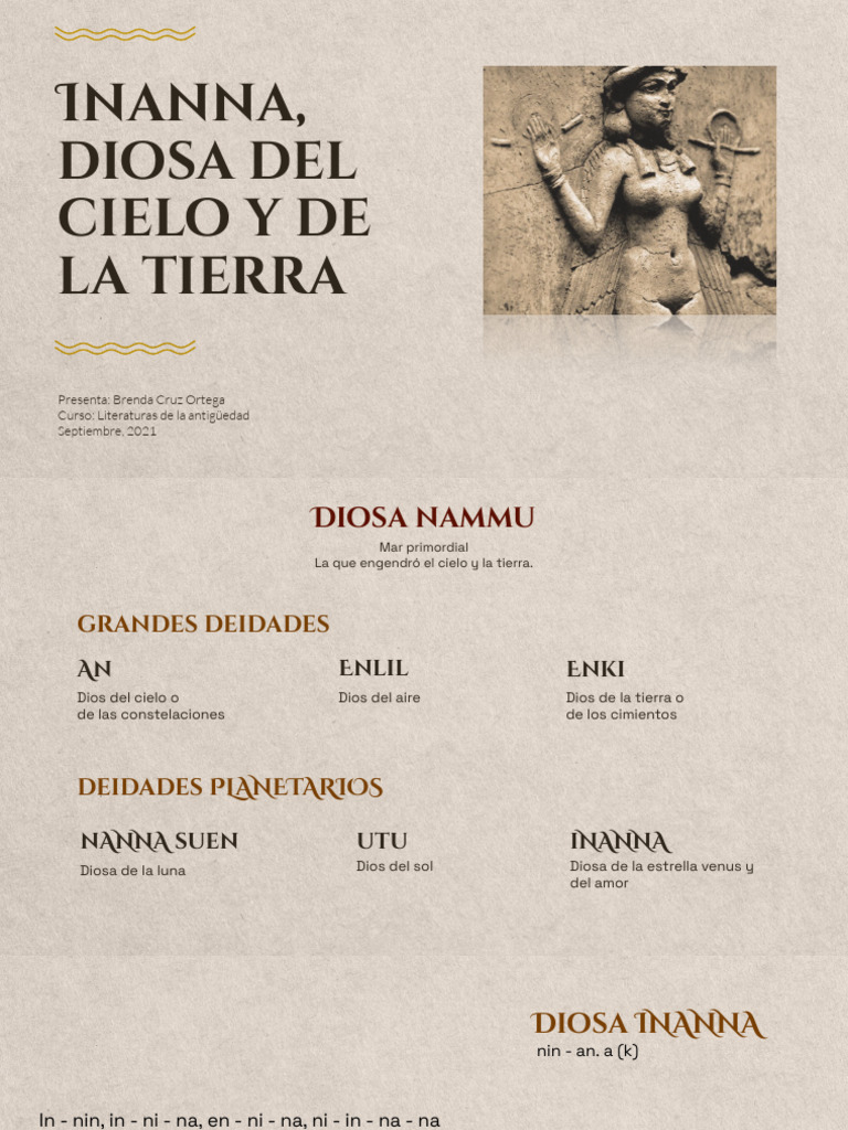 Inanna: Diosa del cielo y la tierra | PDF | Mitología | Deidades