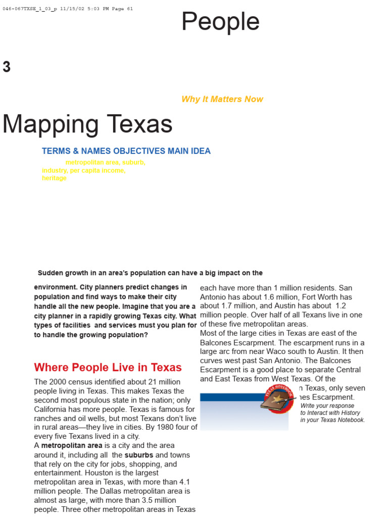 Chapter 3 Sec 3 | PDF | Texas | Dallas–Fort Worth Metroplex